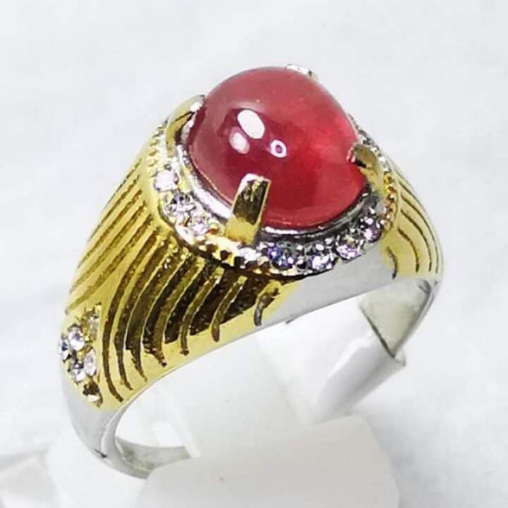 Natural Batu Permata Red Ruby Oval Cristal Chobocon Siap Pakai | Lazada ...