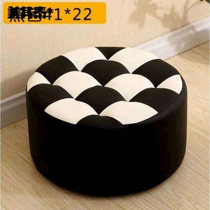 . Leather Living Room Cylindrical High round Small Sofa Home Squat ...