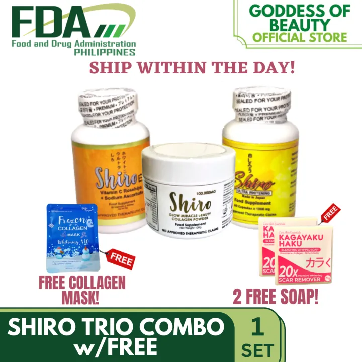 SHIRO GLUTA SET COLLAGEN KAGAYAKU SOAP AND COLLAGEN MASK miMAGIC SHIRO ...