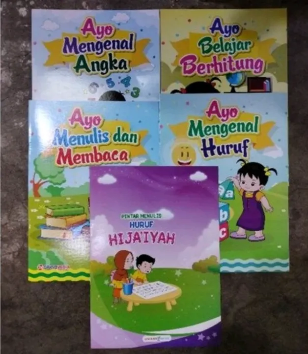 Buku anak tk dan paud ayo mengenal huruf-ayo mengenal angka-pintar menulis huruf hijaiyah-ayo ...