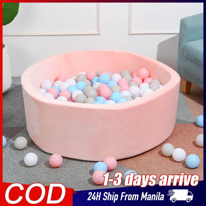 Foam Ball Pit with balls Large Round Sponge Ball Pool Indoor Outdoor ...