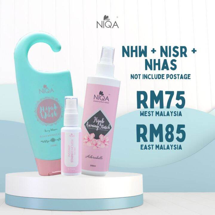 NIQA COMBO Hijab Wash + Instant Sn Remover + Starch | Lazada