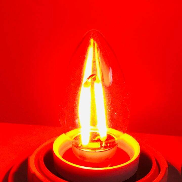 LED Light Bulb Lamp 4PCS E12/E14 2W 3W Red and White Mini EDISON Bulbs ...