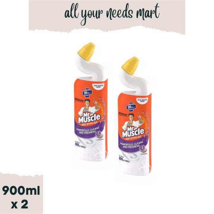 Mr.MUSCLE | Deep Action Gel |Powerful Cleans and Freshens Lavender 900ml x 2 | Lazada PH