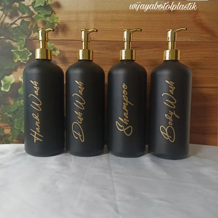 Botol Sabun Cair 500 Ml/Botol Hdpe 500 Ml Hitam/Botol Shampoo/Botol ...