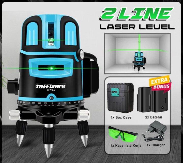WATERPASS LASER LEVEL TAFFWARE-SPY002 self leveling projector green ...