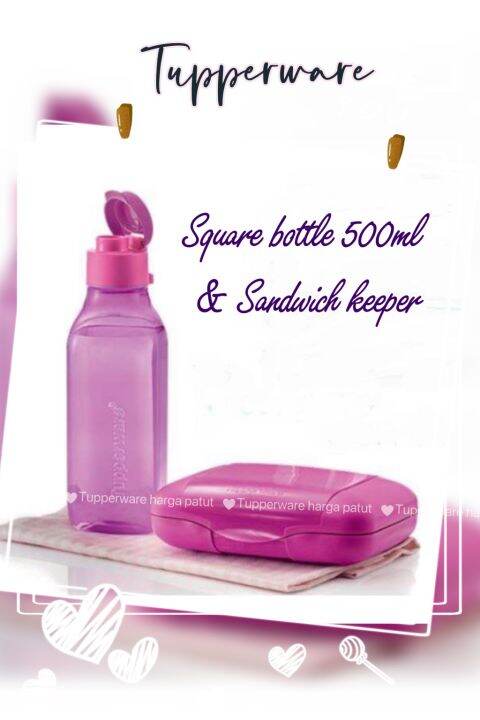 Tupperware Square Bottle and Sandwich Keeper | Lazada