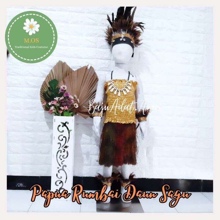 Baju Adat Papua | Rumbai Papua | Rumbai Daun Sagu Adat Papua | Lazada ...