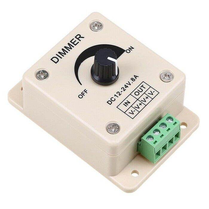 TTBDG PWM Control Speed LED Putaran Dimmer DC Casing Putih 12 sampai 24 ...