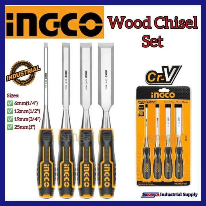 INGCO Wood Chisel 4PCS/SET Cr-V HKTWC0401 | Lazada PH