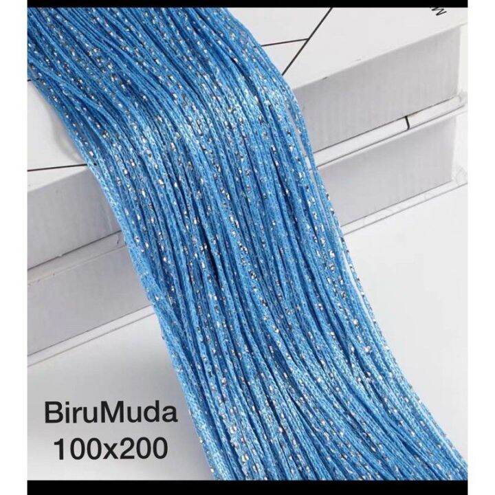 Tirai Benang Glitter Biru 1x2 meter | Lazada Indonesia