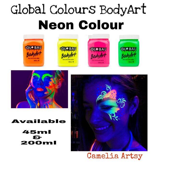 Global Colours BodyArt ( NEON )Face & Body Paint 45ml🔥Offer🔥 | Lazada