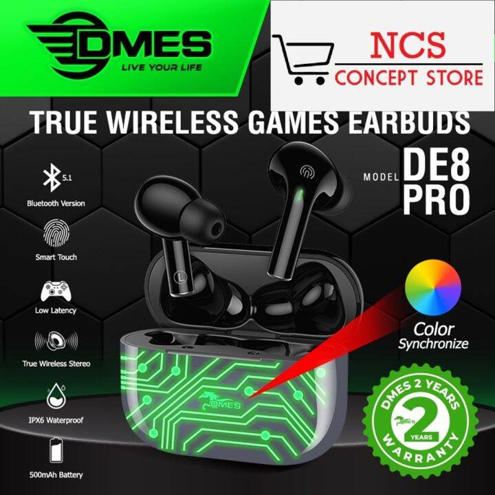🛒100% Authentic DMES DE8 PRO True Wireless Games Earbuds with Charging | Lazada
