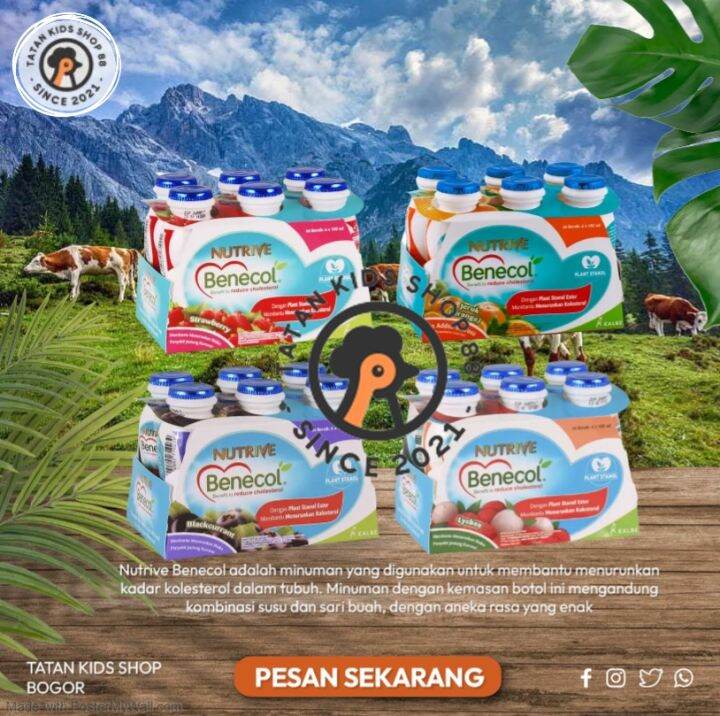 Nutrive Benecol Kolesterol 6 Botol 100ml Dan Fiber Shot Suplemen Diet ...