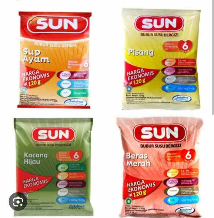 SUN bubur bayi ekonomis 120 gram kemasan ekonomis sachet | Lazada Indonesia