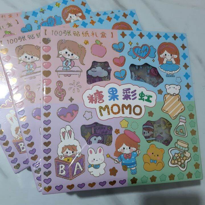 Sticker Momo Viral 4 warnal isi 100lbr | Lazada Indonesia