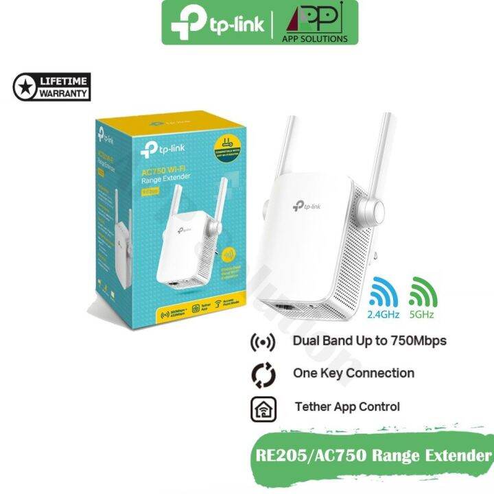 TP-LINK(ขยายสัญญาณ)Wi-Fi RANGE EXTENDER AC750 รุ่นRE205(ประกันLifetime ...