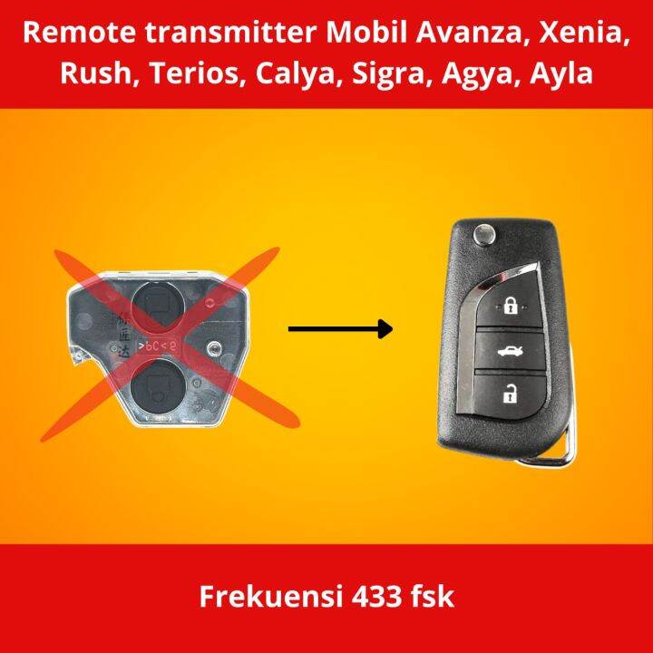 Remote Transmitter Mobil untuk Toyota Avanza Calya Agya Daihatsu Xenia ...