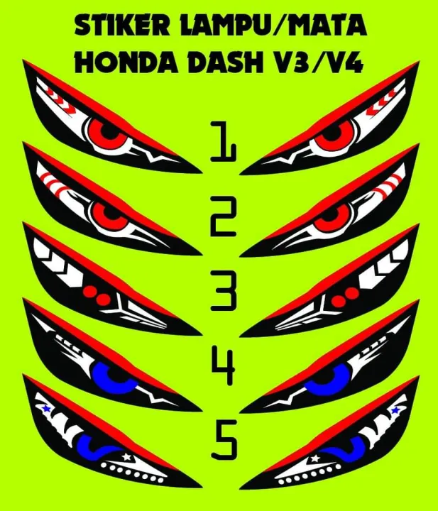 STICKER LAMPU/MATA DASH V3/V4 | Lazada
