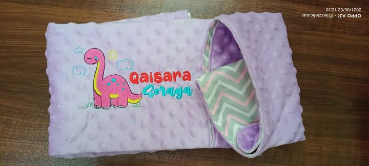 Selimut Baby Blanket Custom Sulam Nama | Lazada