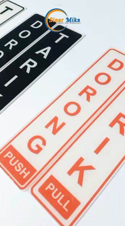 Sign tanda DORONG & TARIK/PULL & PUSH akrilik | Lazada Indonesia
