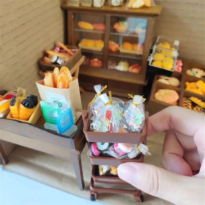 MQ 1:12 Dollhouse Accessories Mini Bakery Bread Shop Doughnut/Baguette ...