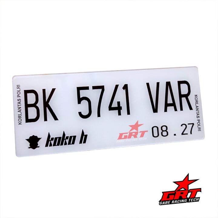 PLAT NOMOR MOTOR VARIASI AKRILIK BACKGROUND PUTIH MINIMALIS | Lazada ...