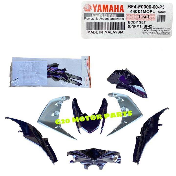 SOLARIZ BODY COVER FULL SET WITH STICKER PURPLE ORIGINAL YAMAHA 100% ...