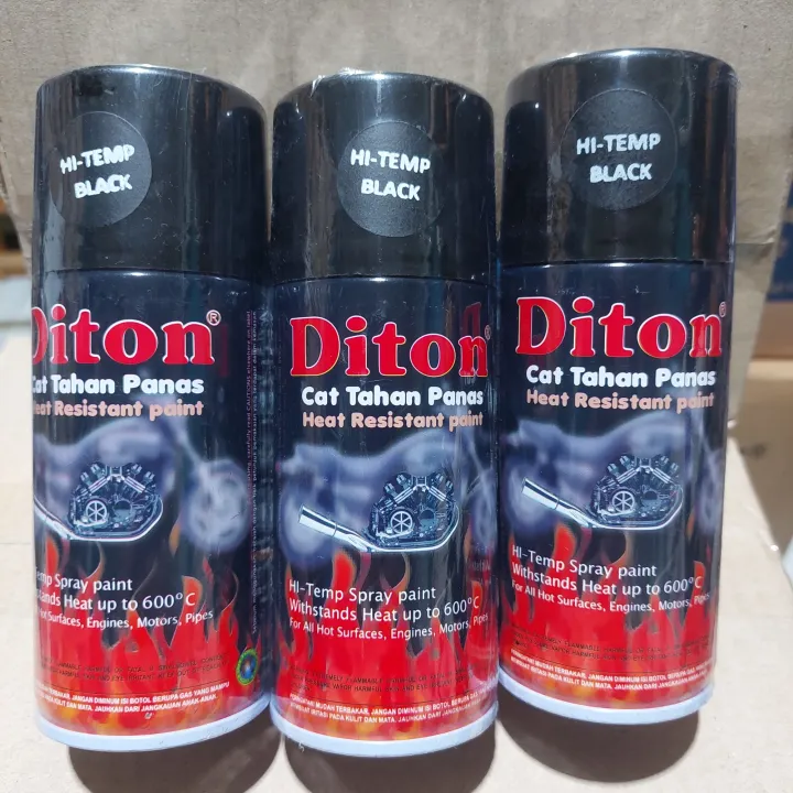 Pilok Pilox Cat DITON Tahan Panas Anti Panas Hitam Hi-Temp Black Cat Semprot Diton 150cc Hi temp ...