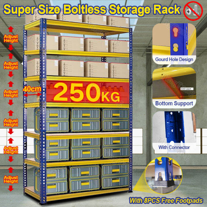[In Stock] Metal Steel Rack Boltless Rack Shelves Racks 7/6/5/4/3 Layer ...