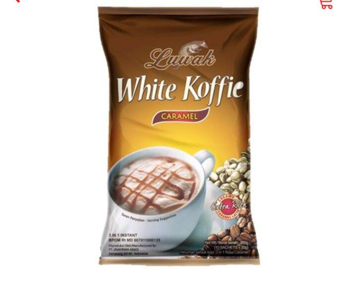 luwak white coffe renceng per 10pc karamel 3 rasa moca rose tarik ...