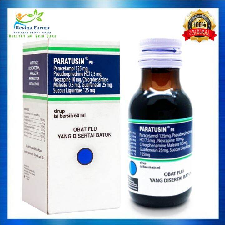 Paratusin PE Syrup 60ml, Paratusin Sirup Obat Batuk, Pilek, Flu & Demam ...