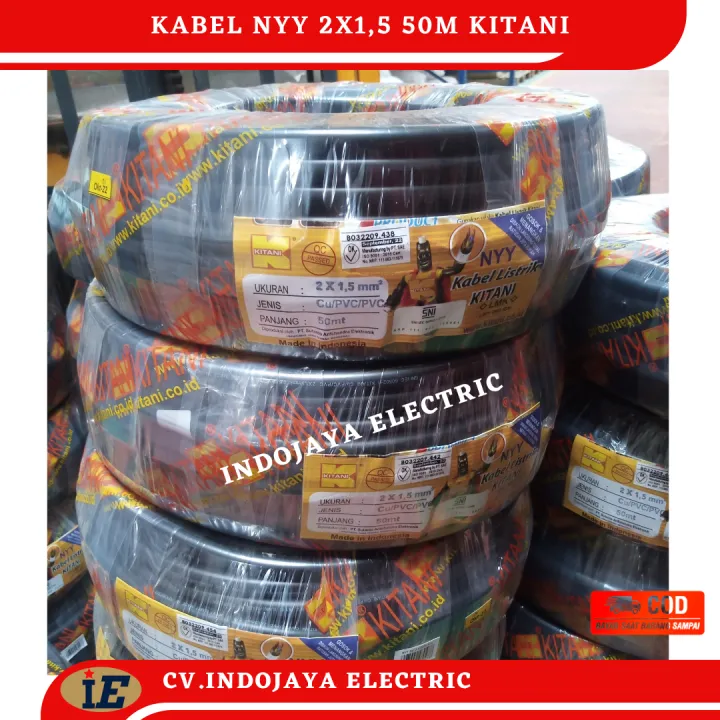 Kebel NYY 2x1,5 Kitani Panjang 50 meter Kabel dalam tanah kabel out ...