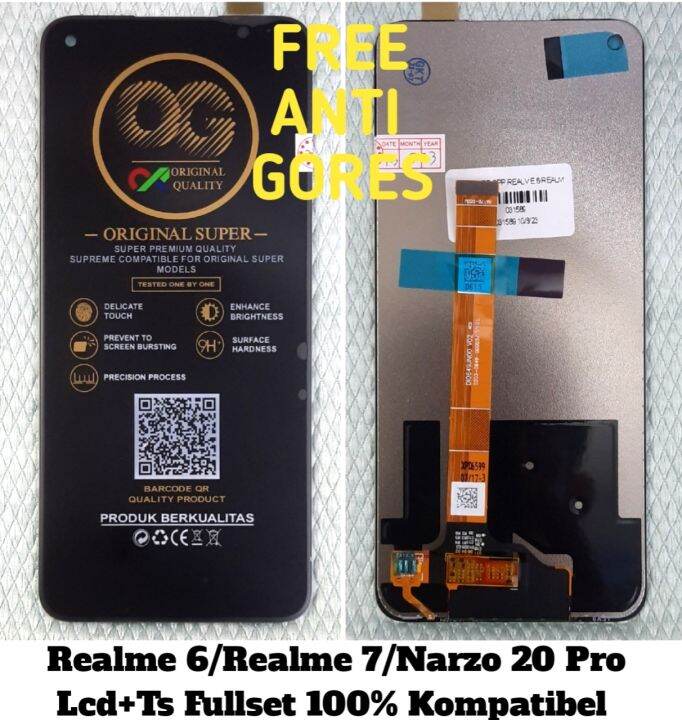Lcd Realme 6 Fullset ( RMX2001 )/ Realme 7 ( RMX2155 )/ Realme Narzo 20 ...