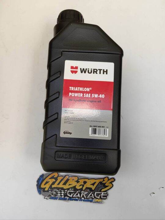 WURTH ENGINE OIL TRIATHLON® SYNTHETIC 5W-40 - 1 LITER | Lazada PH