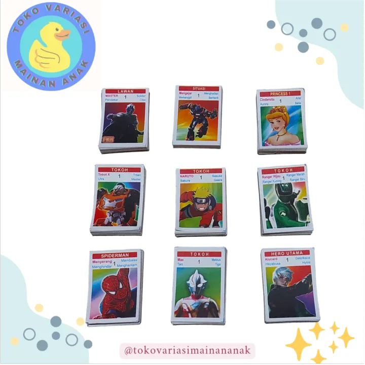 1 PCS KARTU KWARTET JADUL MURAH VERSI KARTUN DAN SUPERHERO | Lazada ...