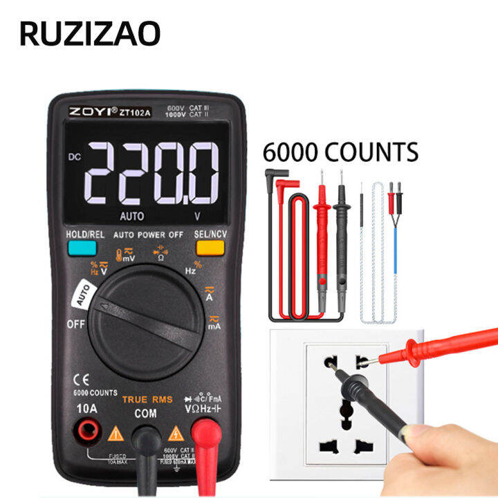 Digital Multimeter 6000 Counts Electrical Meter 1000V 10A DC Current ...