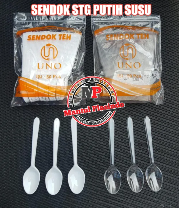 isi 50pcs Sendok Stg Putih Susu & Bening / Sendok Teh Tangung | Lazada ...