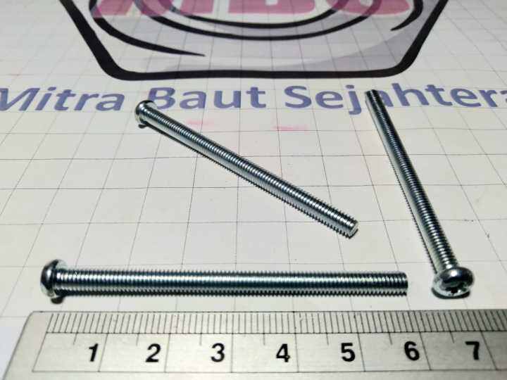 3 Pcs Baut jp M4 x 60 Galvanis / Sekrup / Skrup jp m4 x 60 Panjang 6 cm ...