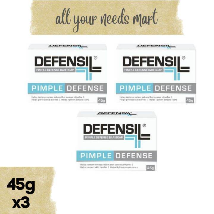 Defensil • Pimple Defense bar Soap • Pimple Defense • 45g x3 | Lazada PH