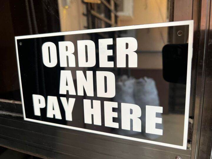 order and pay here signage/5x9inch single acrylic/waterproof | Lazada PH