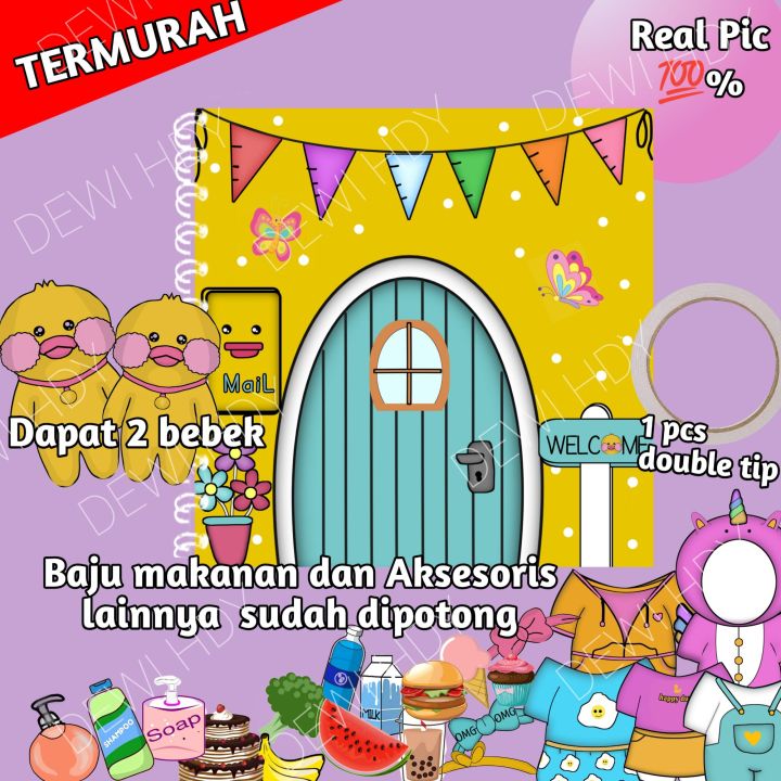 buku paperduck boneka bebek kertas viral paper house duck busy book ...