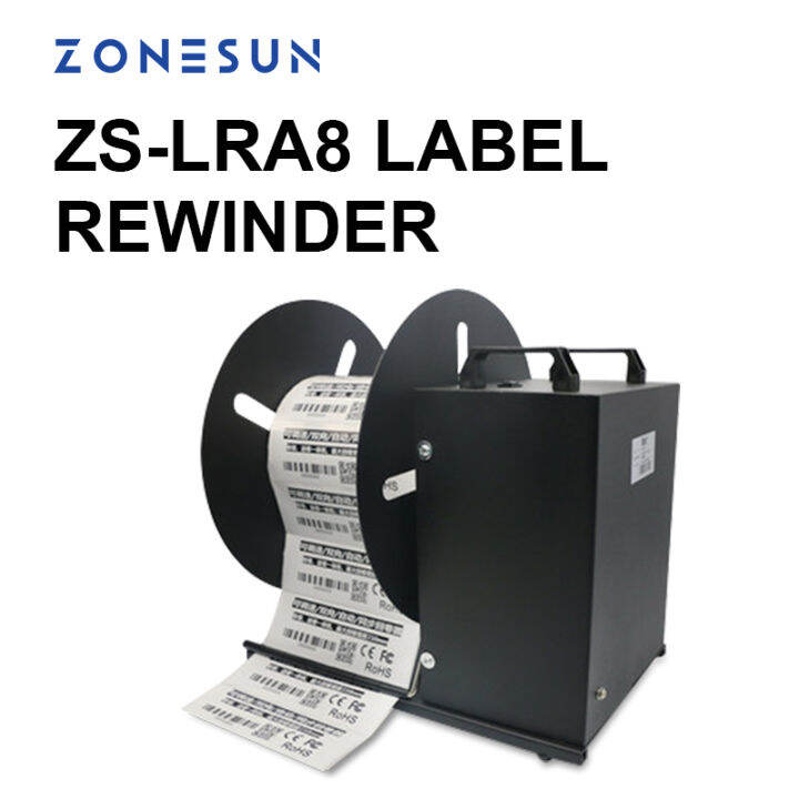 ZONESUN Automatic Label Rewinder 180mm Barcode Serial Number Label ...