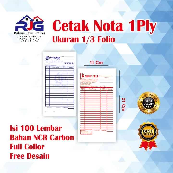 Nota Custom nama sendiri, Nota bon kontan, Nota Laundry, Nota Bengkel ...