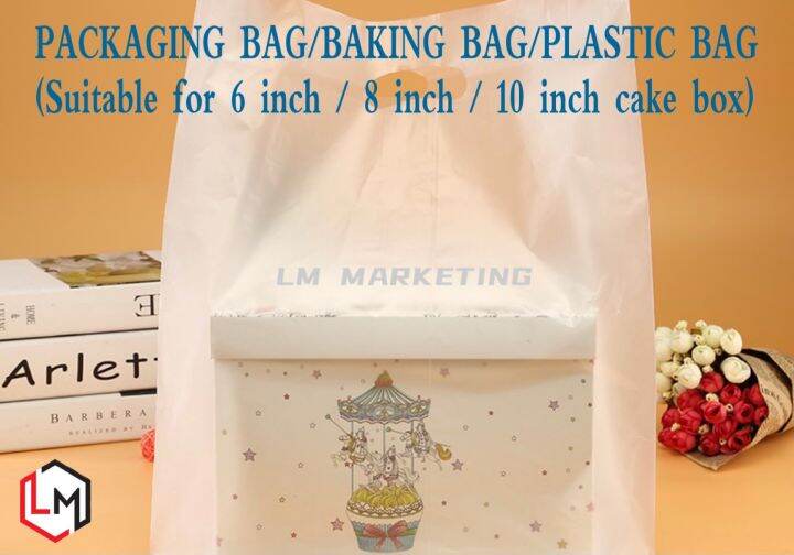 【Ready Stock】10 Inch Cake Box Plastic Bag/Packaging bag/Baking bag ...