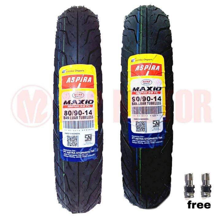 BAN MAXIO SET ASPIRA 80/90-14 90/90-14 SPR38 TUBELESS ASTRA OTOPARTS | Lazada Indonesia