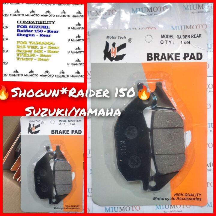 SHOGUN / Raider 150 Carb (Rear) Suzuki Brake Pad compatible for R15 Ver ...