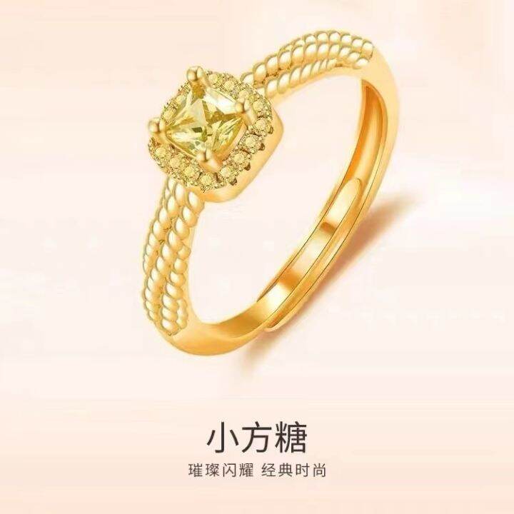 【Ready stock】Japan and South Korea's new K-gold topaz zircon ring ...