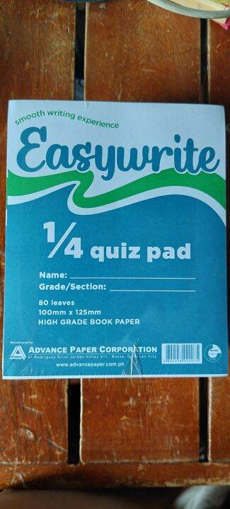 Easywrite 1/4 quiz pad sold per ream | Lazada PH