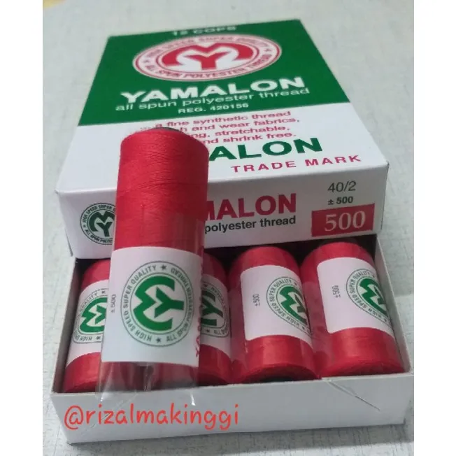 benang jahit yamalon merah cabe (500) 500 yards | Lazada Indonesia